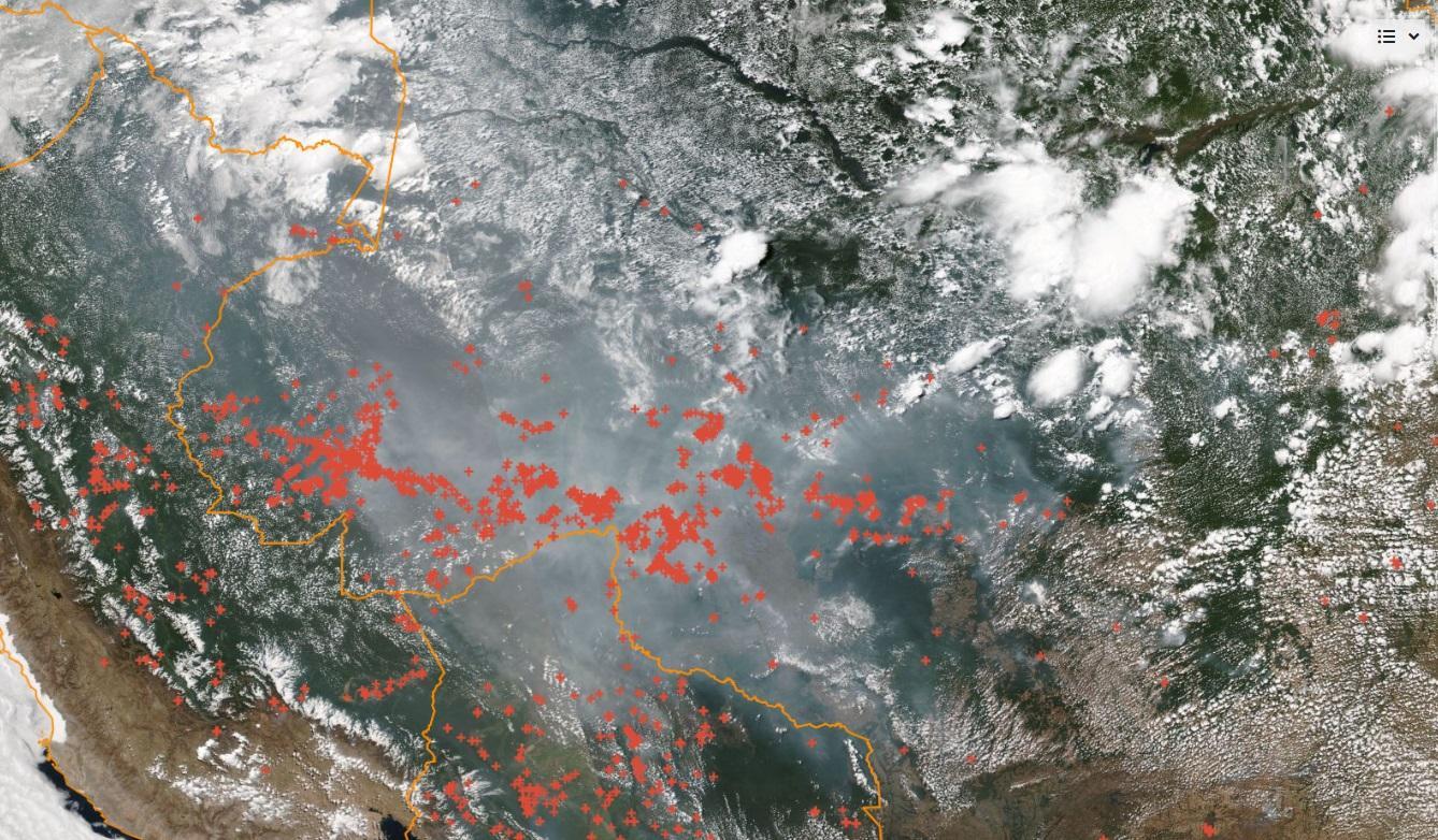 Imagens de satélite mostram RO amanhecendo encoberta de fumaça devido a ...